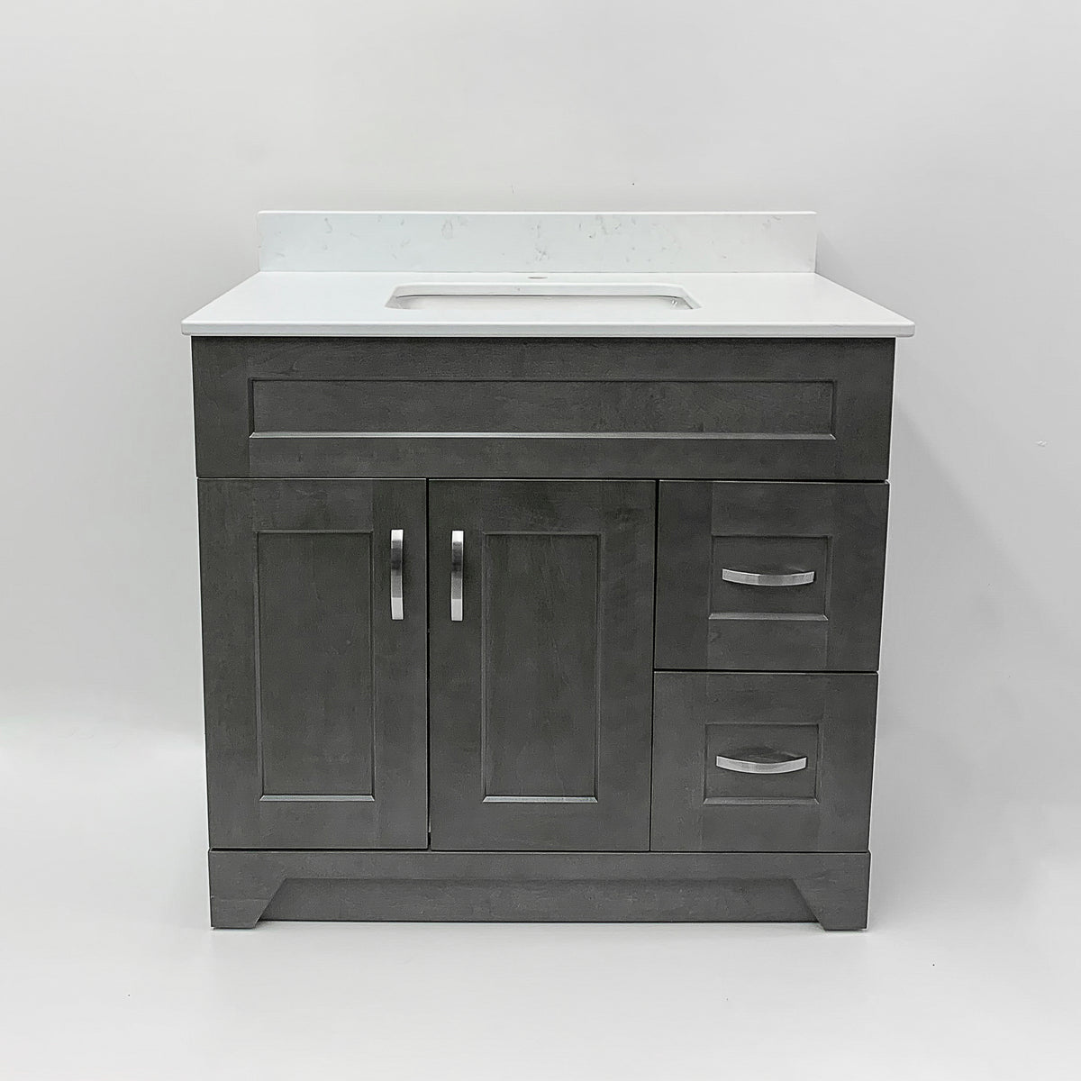 36" Shaker Vanity in Grey – Gus's Kitchen and Bath