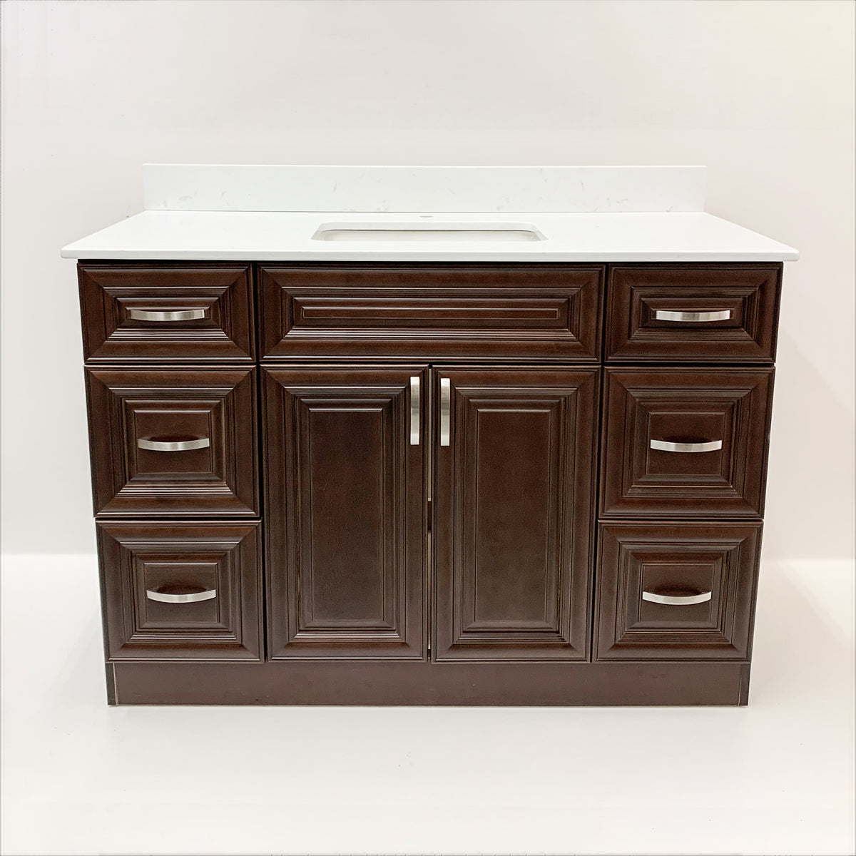 *Floor Model* 48" Raised Panel Vanity in Dark Walnut – Gus's Kitchen ...